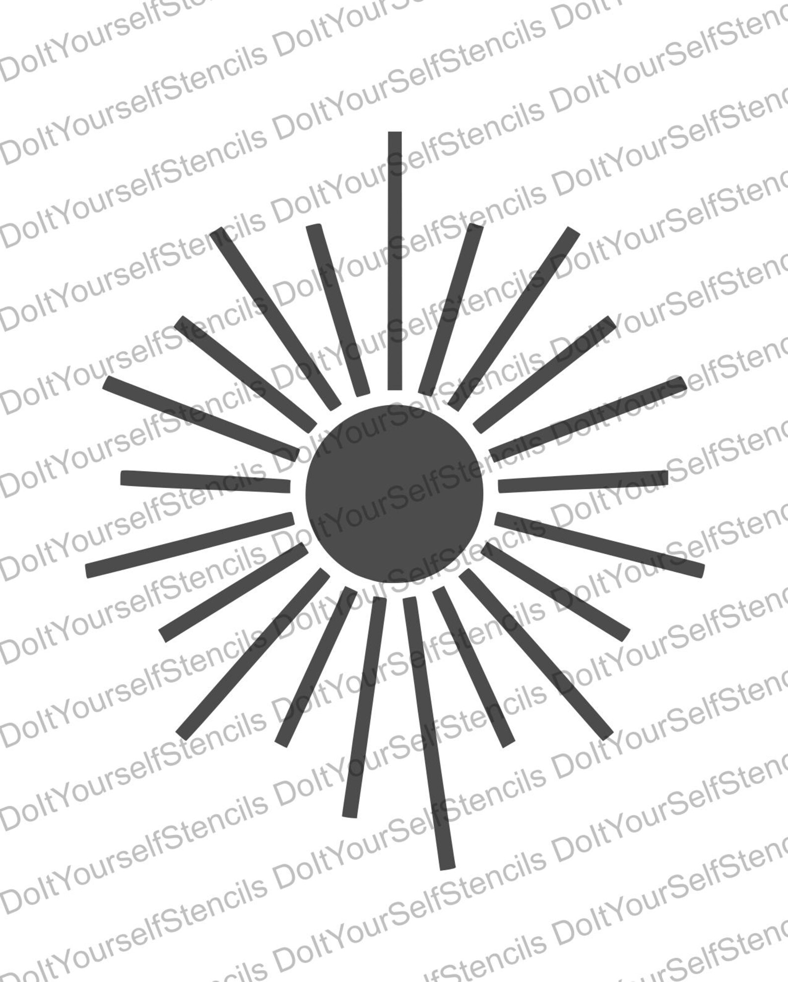 Radiant Sunburst Stencil, Art Deco Boho Sun Design, Reusable DIY Craft ...