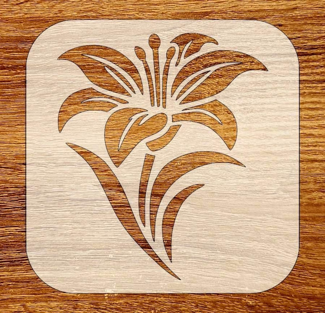 Lily Stencil, Digital Download, SVG, DXF, Stl, Png, Pdf Files - Etsy