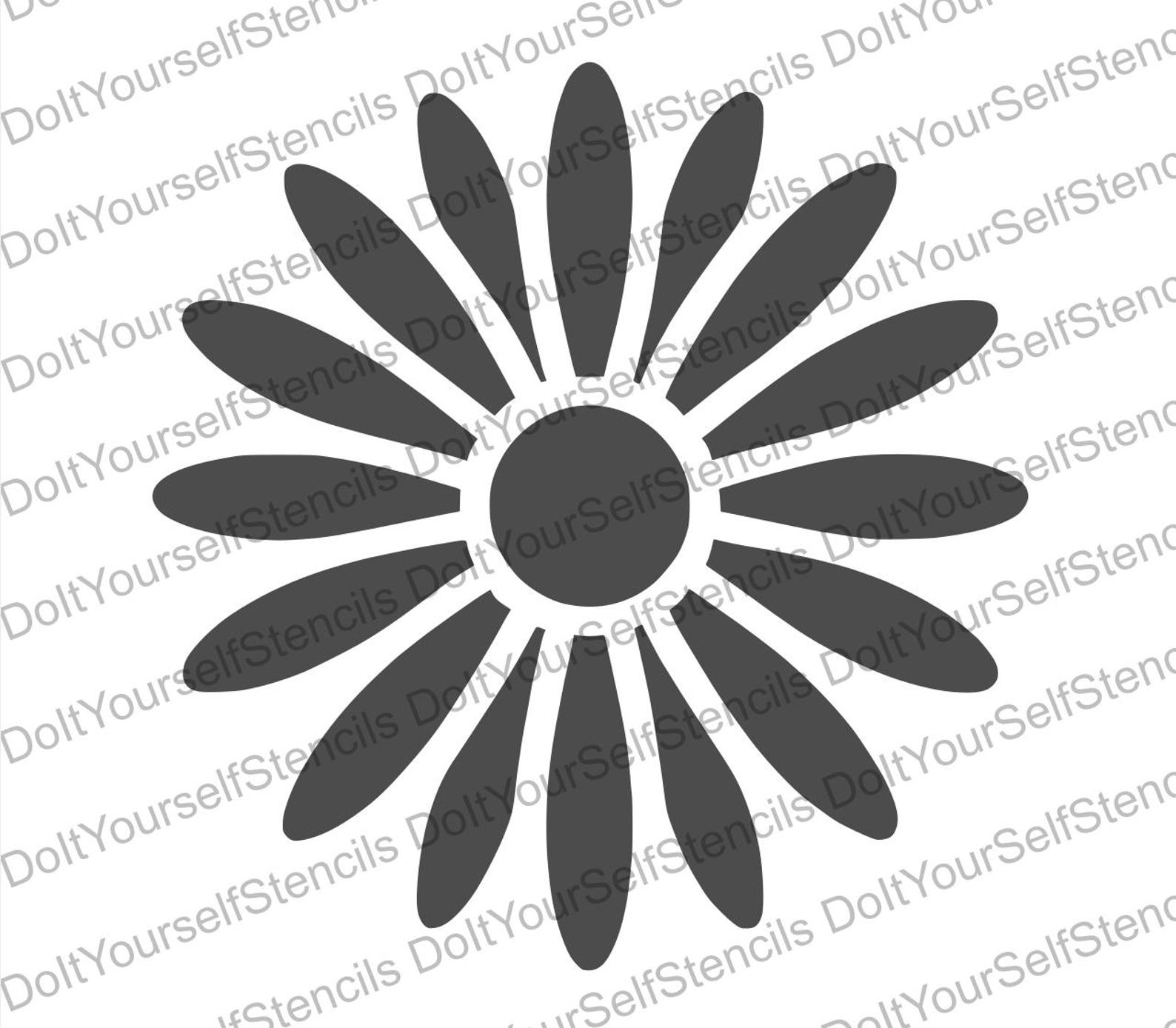 Daisy Flower Stencil, Digital Download, SVG, DXF, Stl, Png, Pdf Files ...
