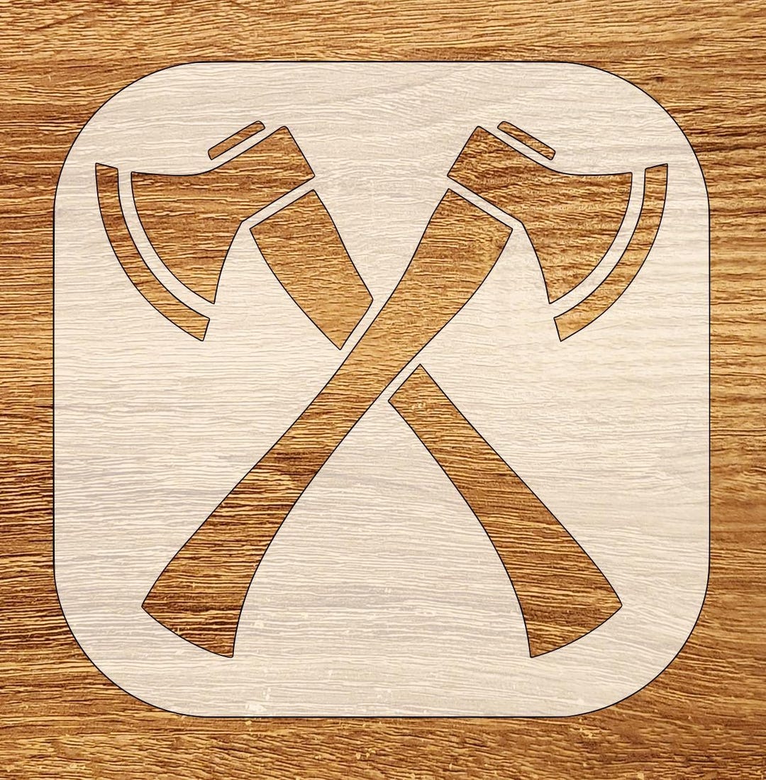 Crossed Battle Axes Stencil, Reusable DIY Craft Stencil, Digital ...