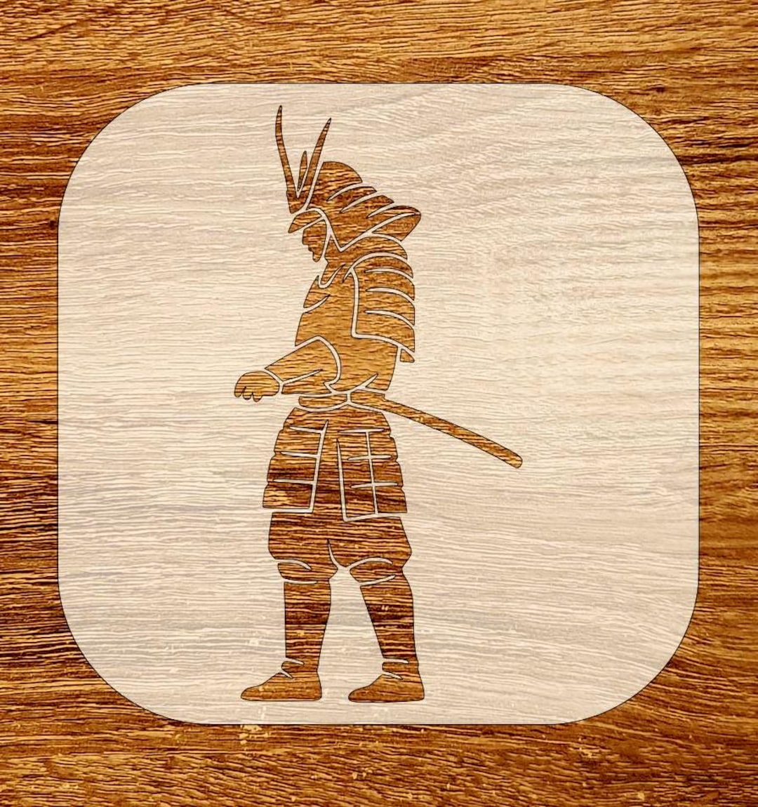 Samurai Warrior Stencil, Reusable DIY Craft Stencil, Digital Download ...