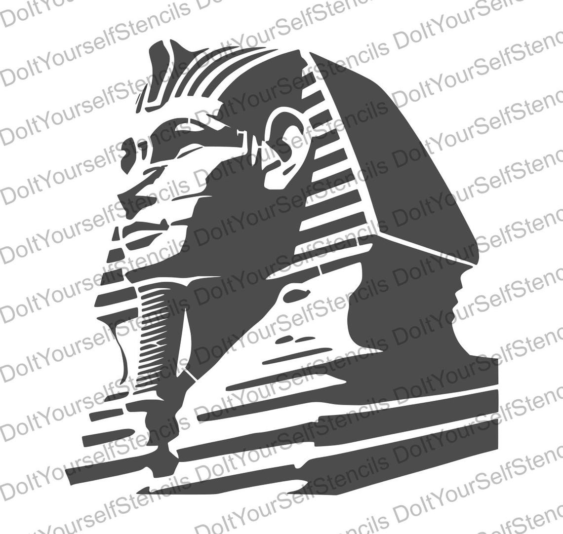 Sphinx Pharaoh Stencil, Reusable DIY Craft Stencil, Digital Download ...