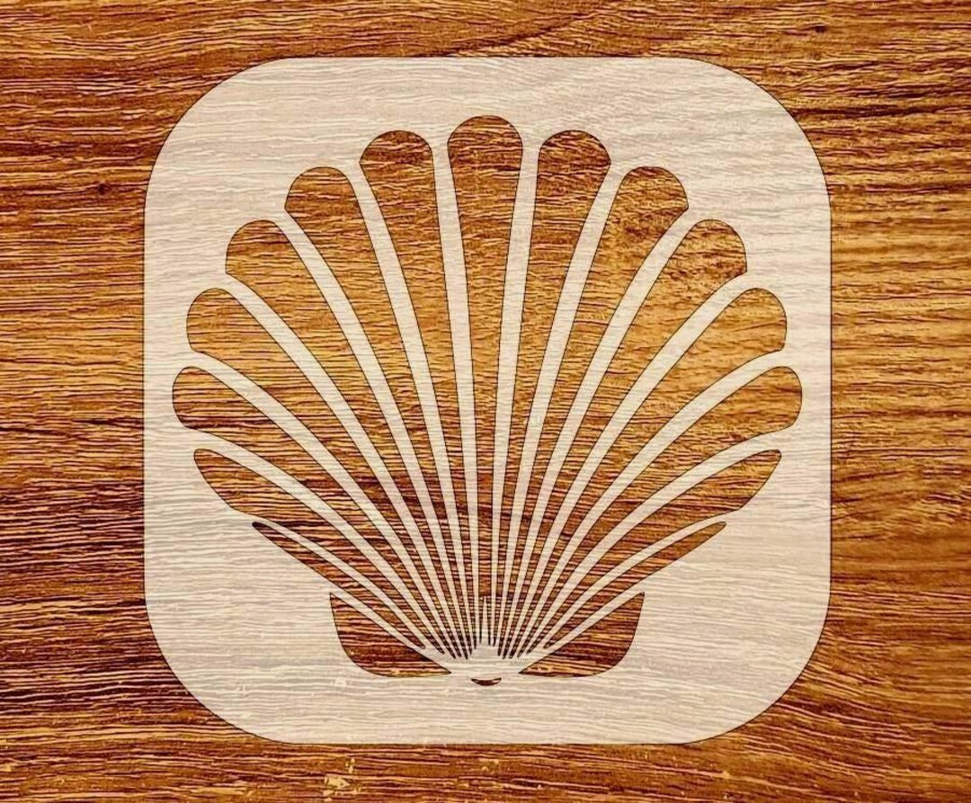 Scallop Sea Shell Stencil, Nautical Wall Art DIY Craft Stencil, Digital ...