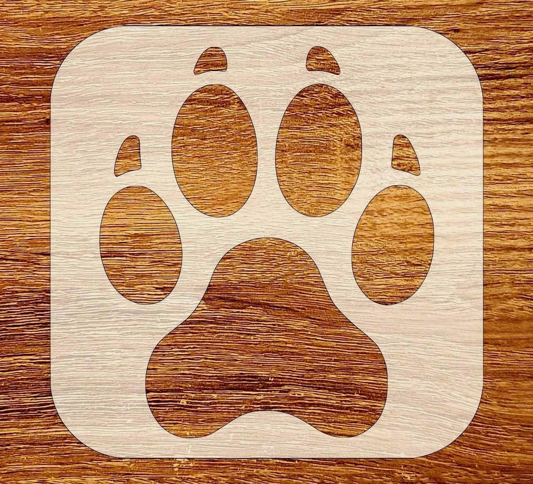Dog Paw Print Stencil, Reusable DIY Craft Stencil, Digital Download ...