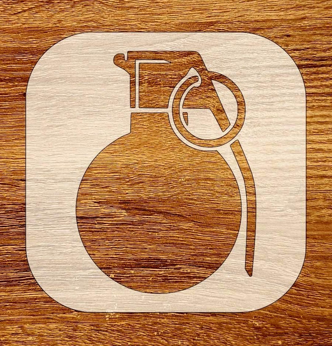 M67 Grenade Stencil, Reusable DIY Craft Stencil, Digital Download, SVG ...