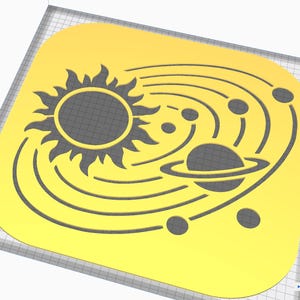 Alien Solar System Stencil, Reusable DIY Space Stencil, Digital ...