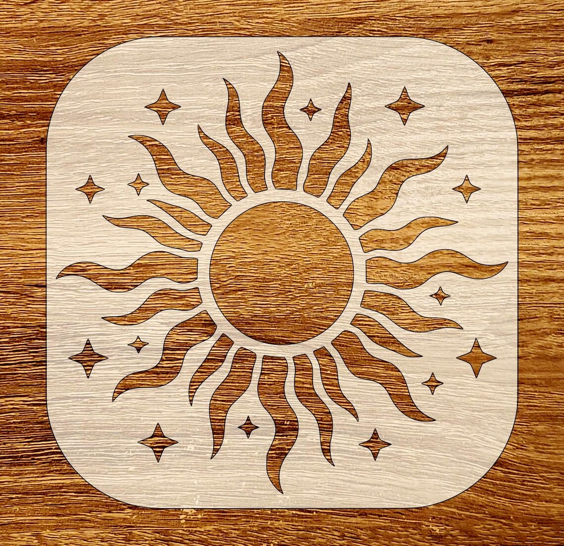 Celestial Sun Stars Stencil, Digital Download, SVG, DXF, Stl, Png, Pdf ...