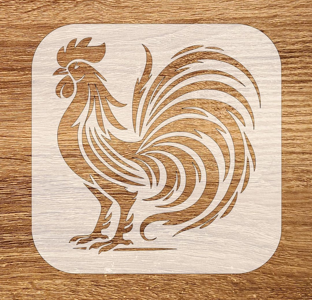 Rooster Stencil, Reusable DIY Craft Stencil, STL, DXF, Svg Files - Etsy