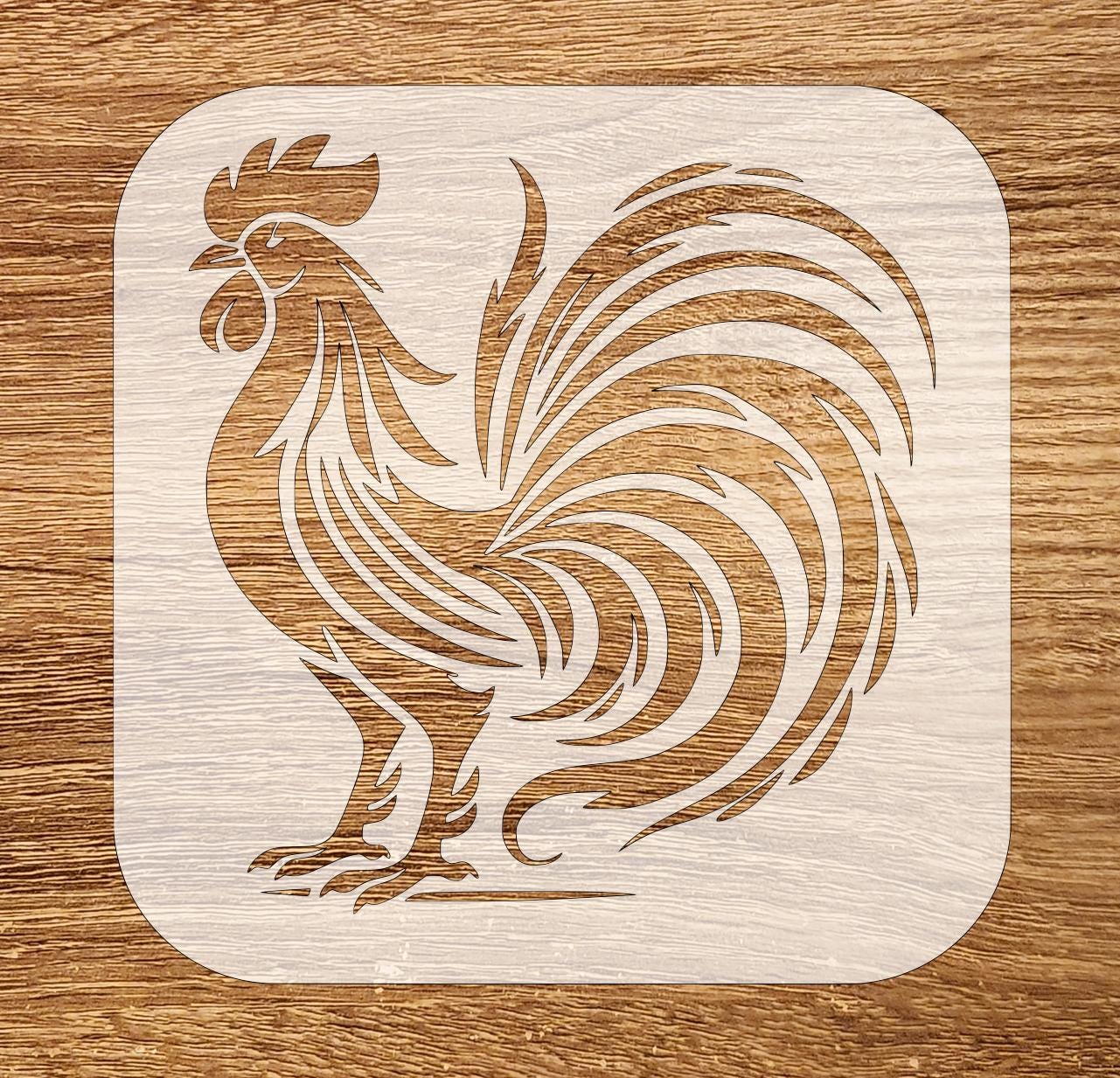 Rooster Stencil, Reusable DIY Craft Stencil, STL, DXF, Svg Files - Etsy