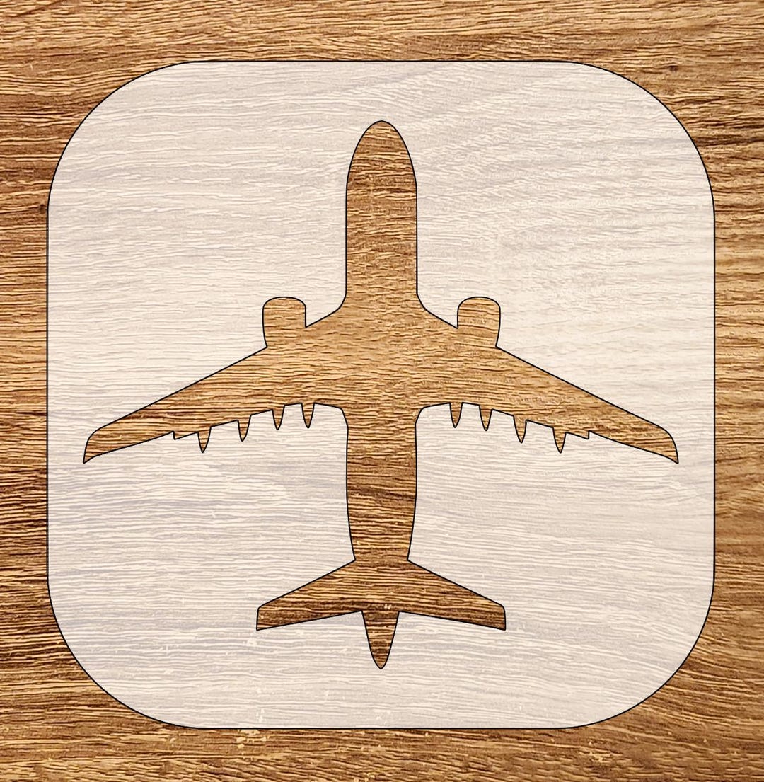 Airplane Silhouette Stencil, Jet Plane Stencil, Reusable DIY Craft ...