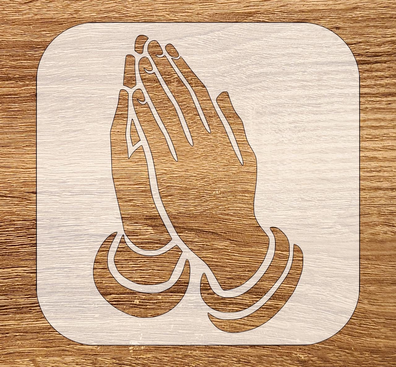 Praying Hands Stencil, Reusable DIY Craft Stencil, Digital Download ...