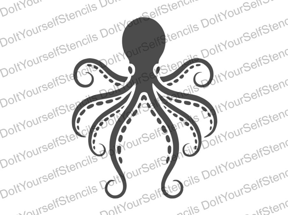 Octopus Wall Painting Stencil, Reusable DIY Craft Stencil, STL, DXF ...