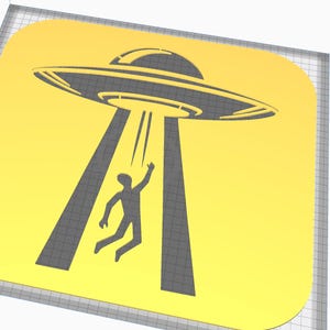 UFO Abduction Stencil, Alien and Spaceship Art, Reusable Digital ...