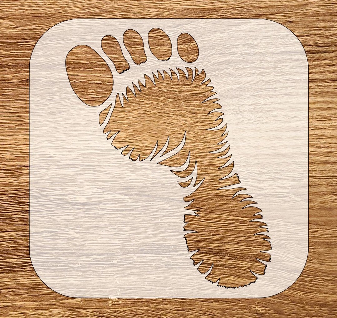 Bigfoot Footprint Stencil, Sasquatch Track Art, Reusable Digital ...