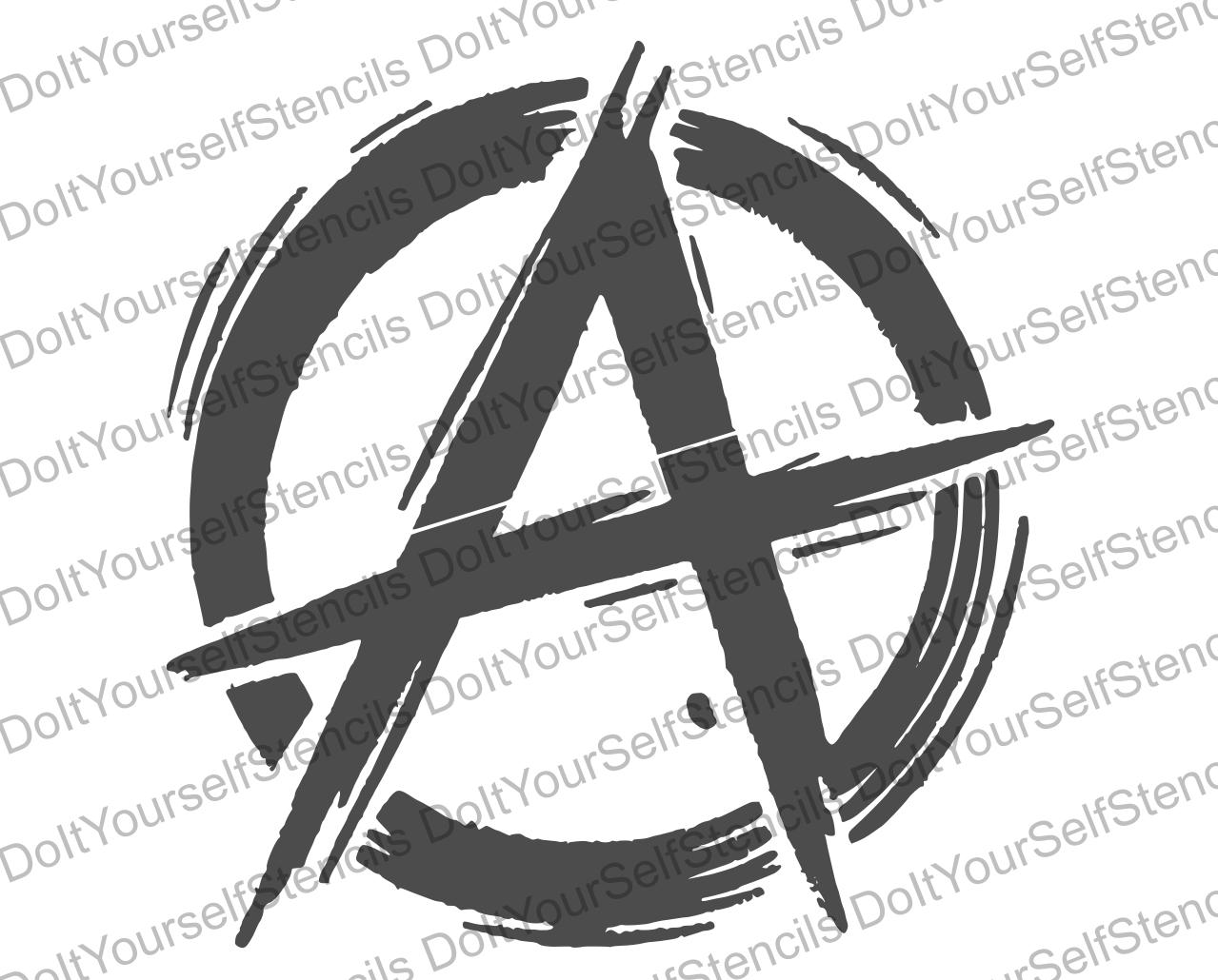 Anarchy Symbol Stencil, Reusable DIY Craft Stencil, Digital Download ...