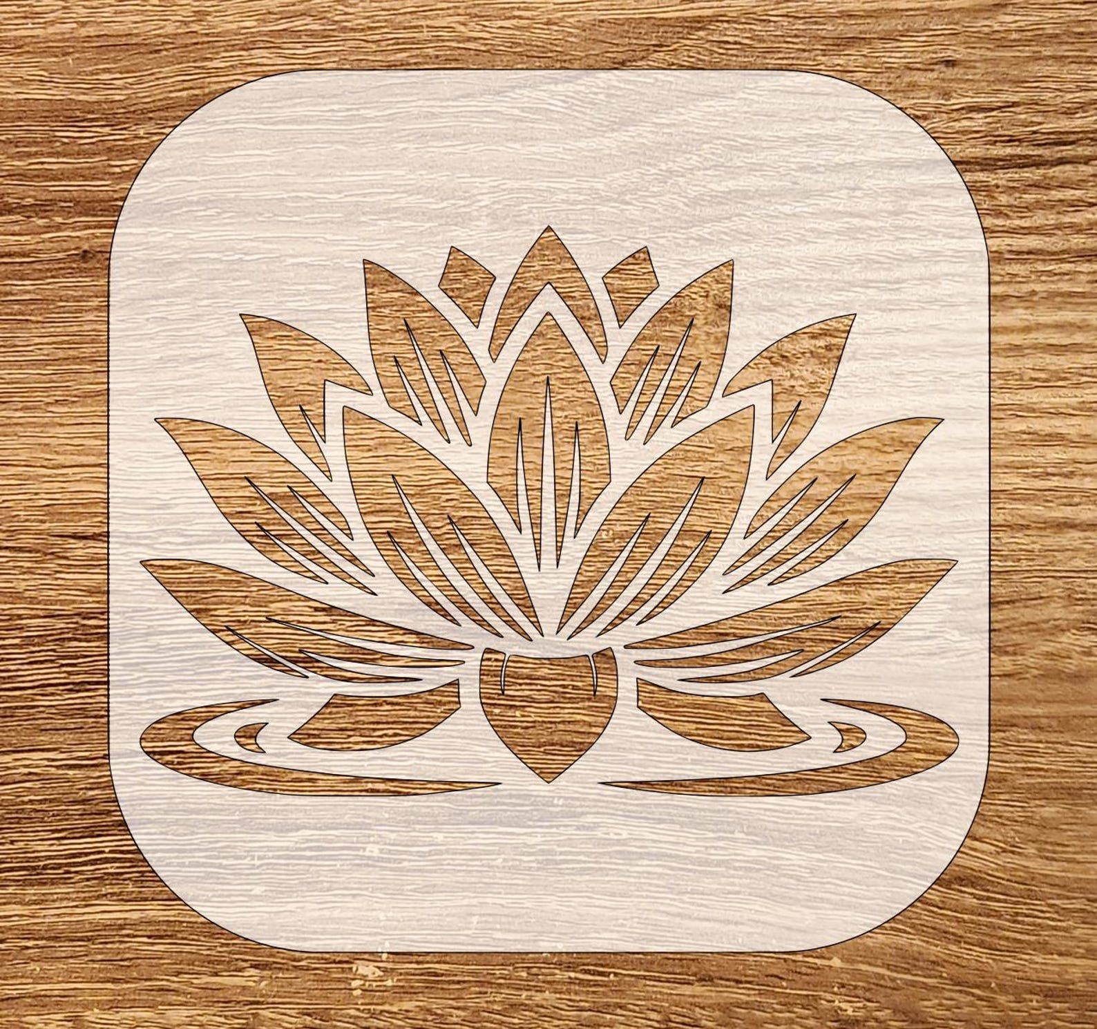 Lotus Flower Stencil, Reusable DIY Craft Stencil, Digital Download, STL ...