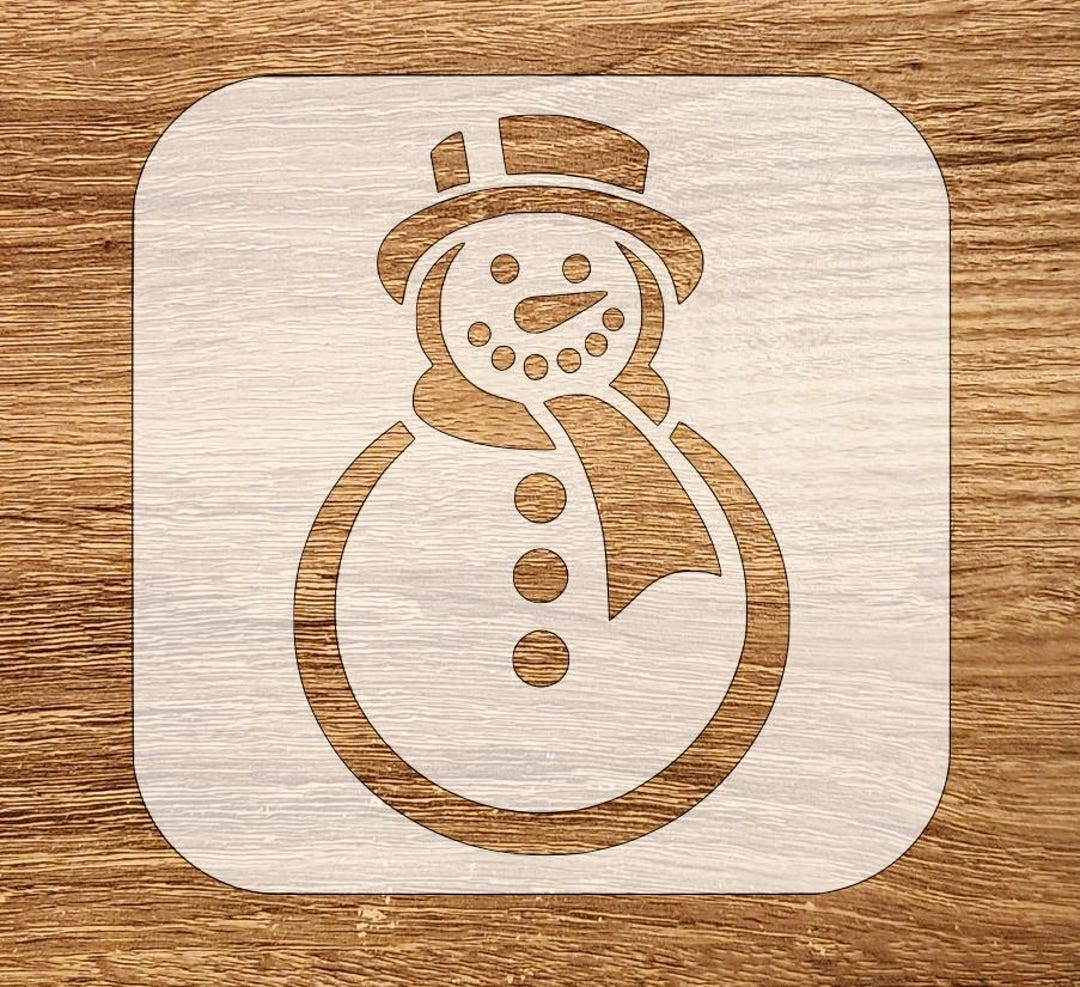 Snowman Stencil, Reusable DIY Christmas Craft Stencil, Digital Download ...