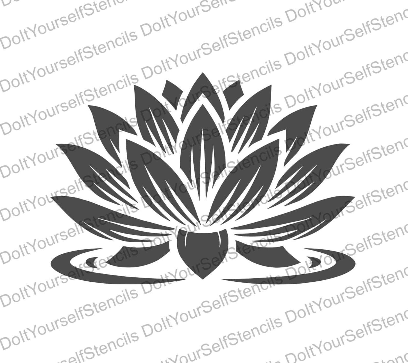 Lotus Flower Stencil, Reusable DIY Craft Stencil, Digital Download, STL ...