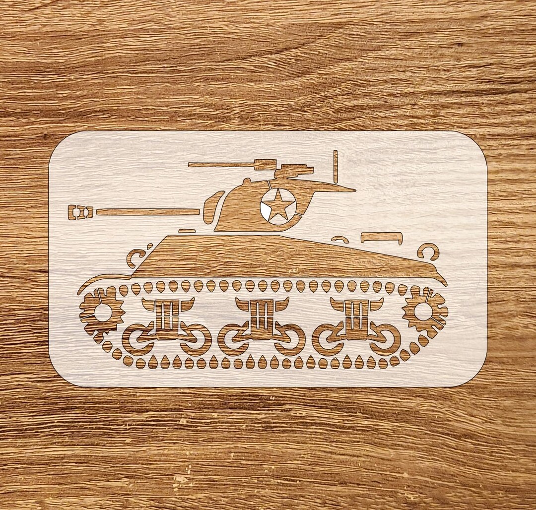M4 Sherman Tank Stencil, Reusable DIY Craft Stencil, Digital Download ...