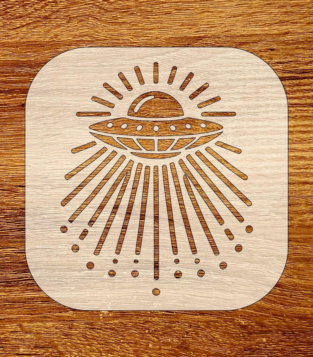 UFO Beam Stencil, Alien Spaceship Craft Stencil, Digital Download, SVG ...
