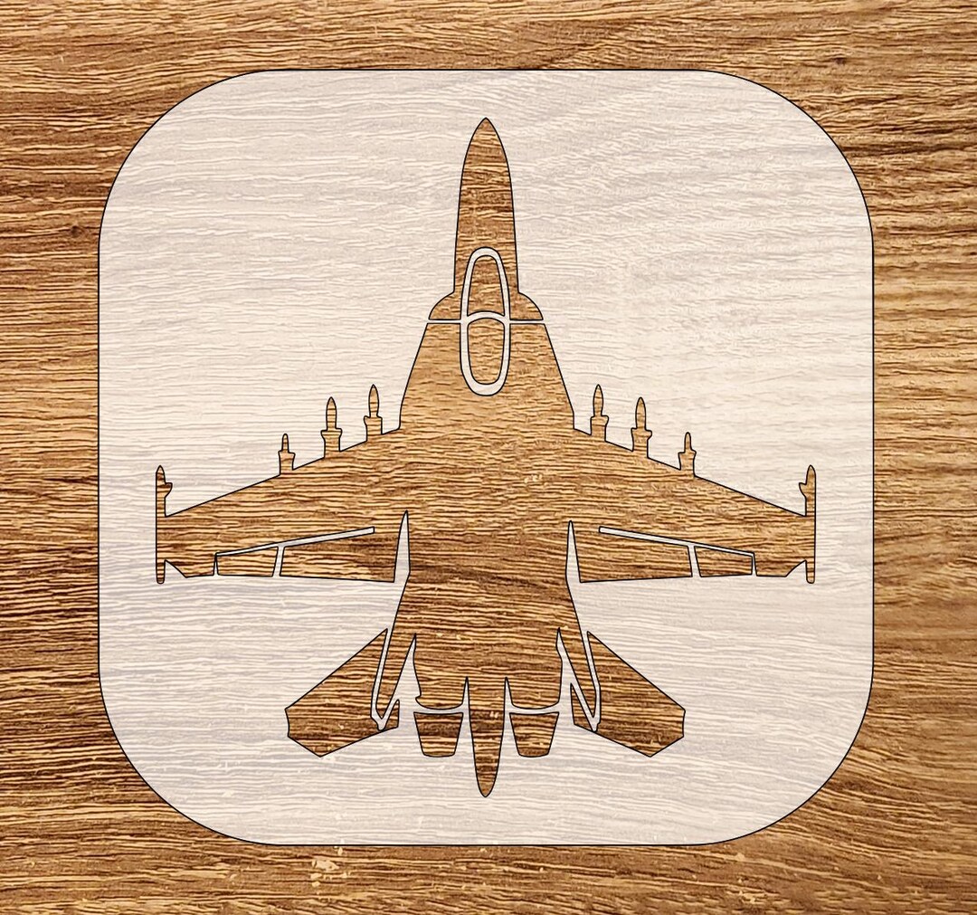 Fighter Jet Stencil, Military Aircraft Stencil, DIY Craft Stencil ...