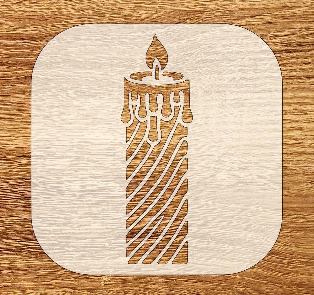 Dripping Candle Stencil, Reusable DIY Craft Stencil, Digital Download ...