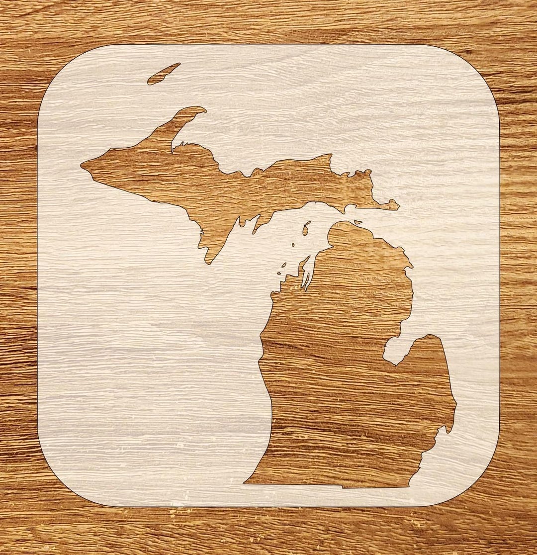 Michigan State Silhouette Stencil, Reusable DIY Craft Stencil, Digital ...