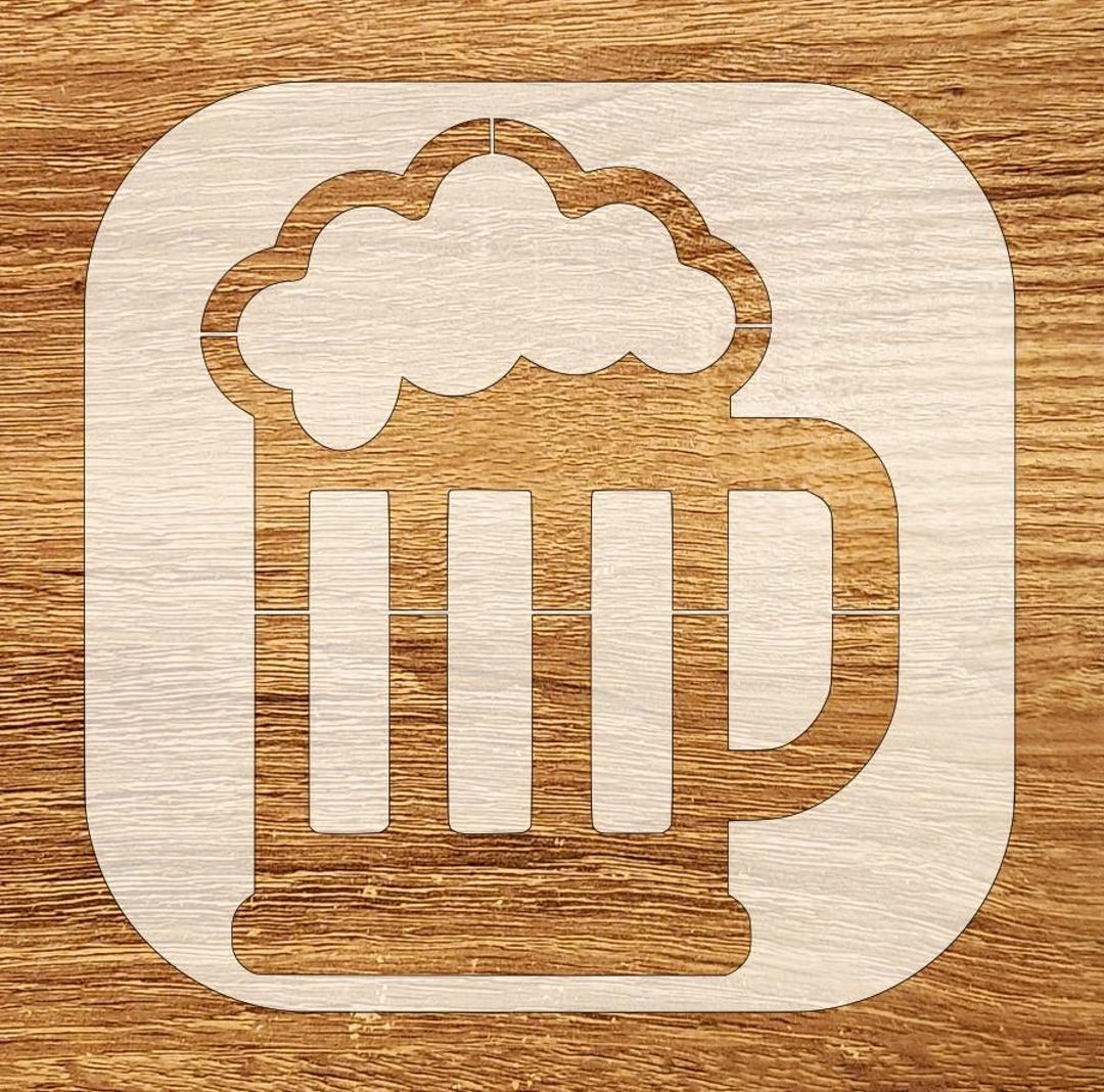 Beer Mug Stencil, Reusable DIY Craft Stencil, Digital Download, SVG ...