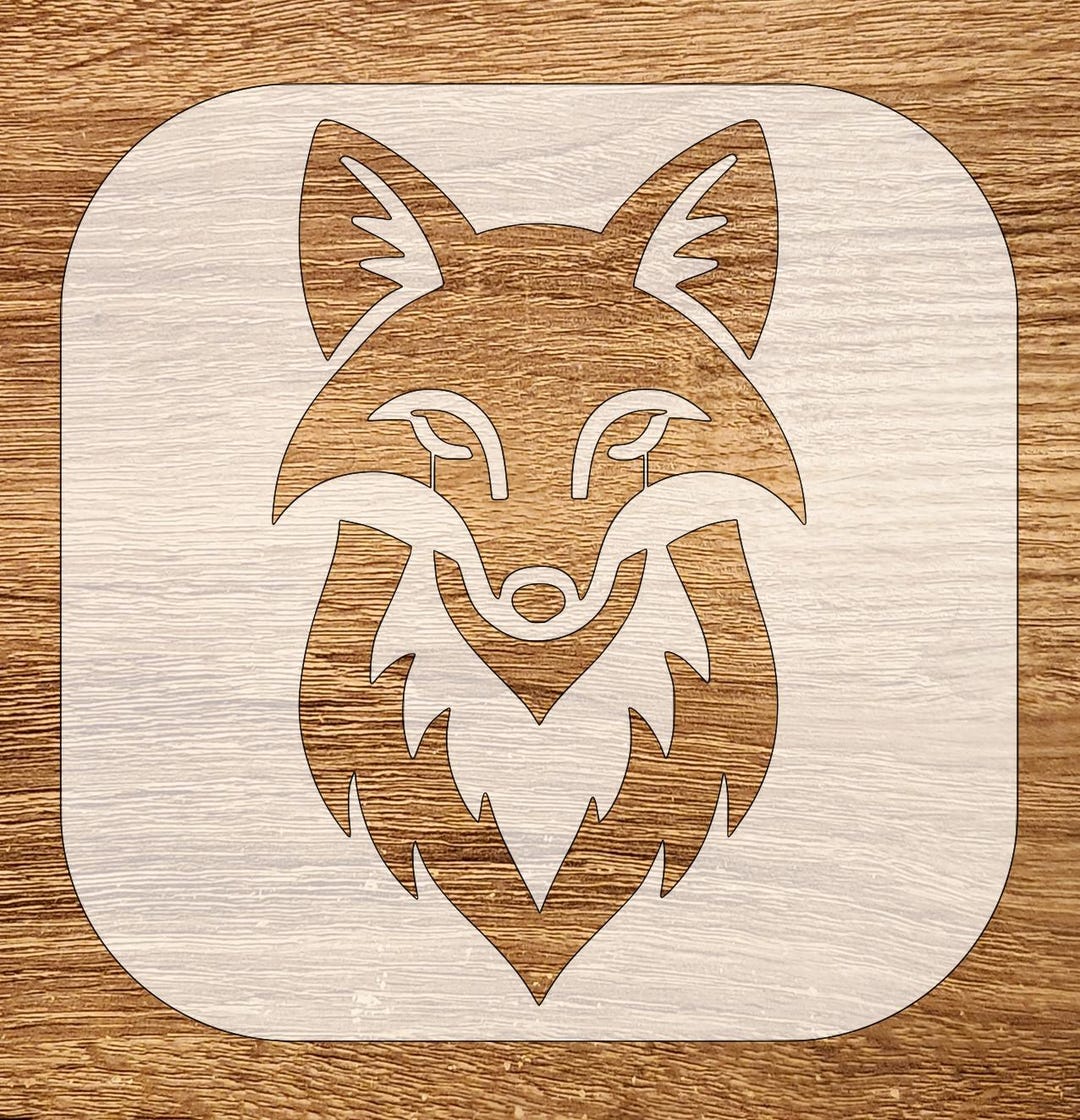 Tribal Fox Head Stencil, Reusable DIY Craft Stencil, Digital Download ...