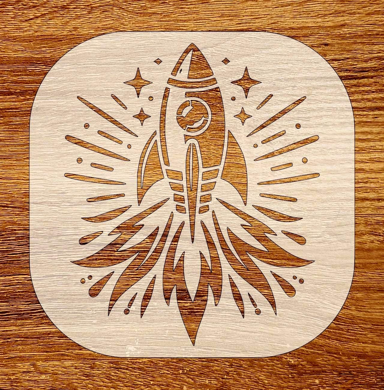 Rocket Stencil, Reusable DIY Craft Stencil, STL, DXF, Svg Files - Etsy