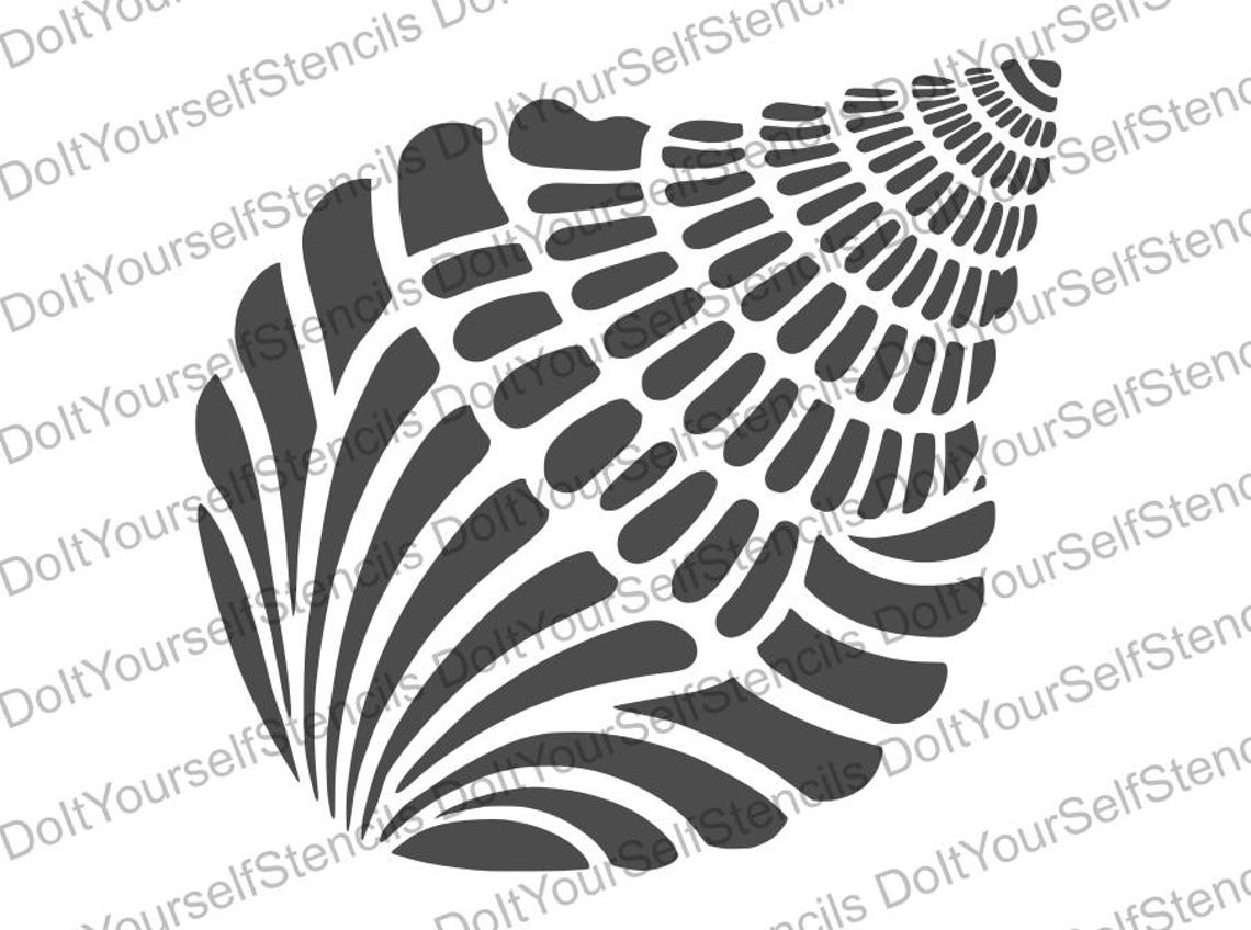 Conch Sea Shell Wall Painting Stencil, Reusable DIY Craft Stencil, STL ...