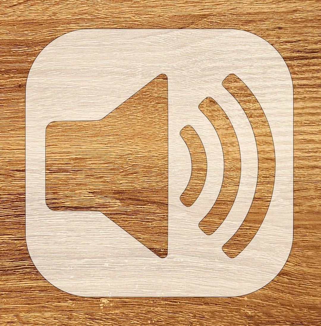 Speaker Icon Stencil, Audio Symbol Craft Stencil, Digital Download, STL ...