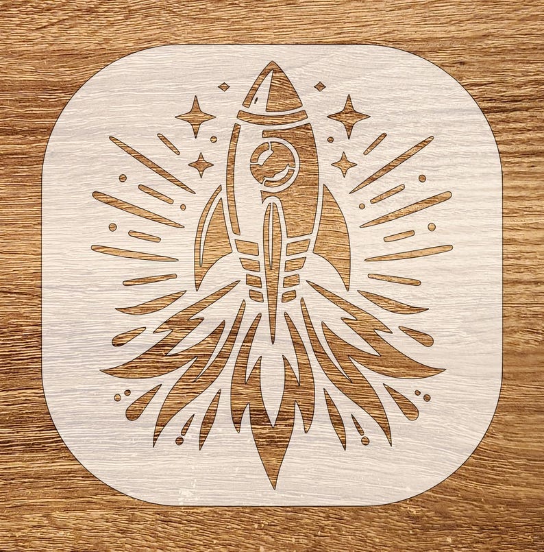 Rocket Stencil, Reusable DIY Craft Stencil, STL, DXF, Svg Files - Etsy