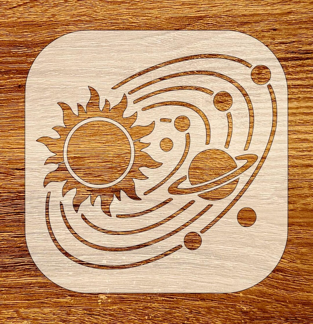 Alien Solar System Stencil, Reusable DIY Space Stencil, Digital Download, SVG, DXF, Stl, Png ...