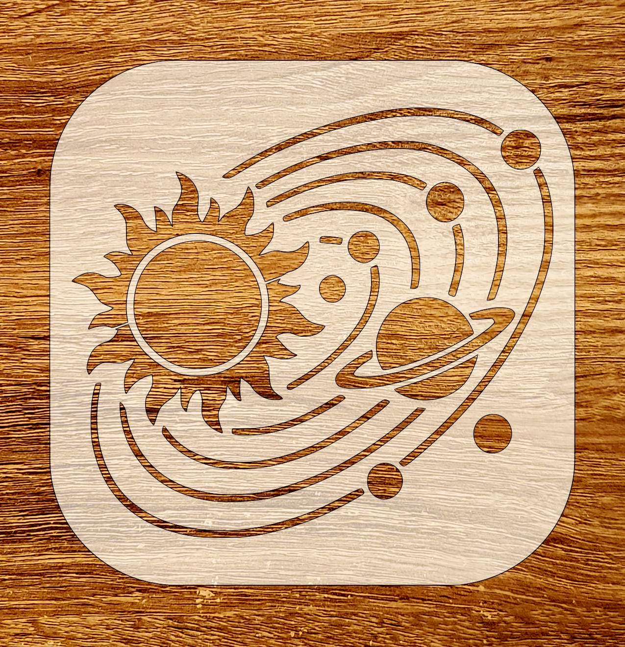 Alien Solar System Stencil, Reusable DIY Space Stencil, Digital ...