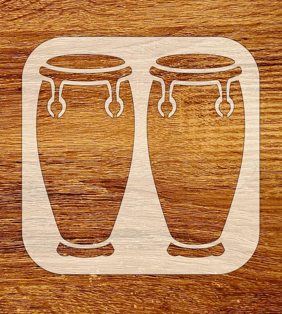 Conga Drums Stencil, Musical Instrument Craft Stencil, Digital Download ...