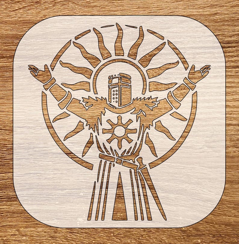 Praise the Sun Stencil, Medieval Knight Stencil, Gaming Meme Stencil ...
