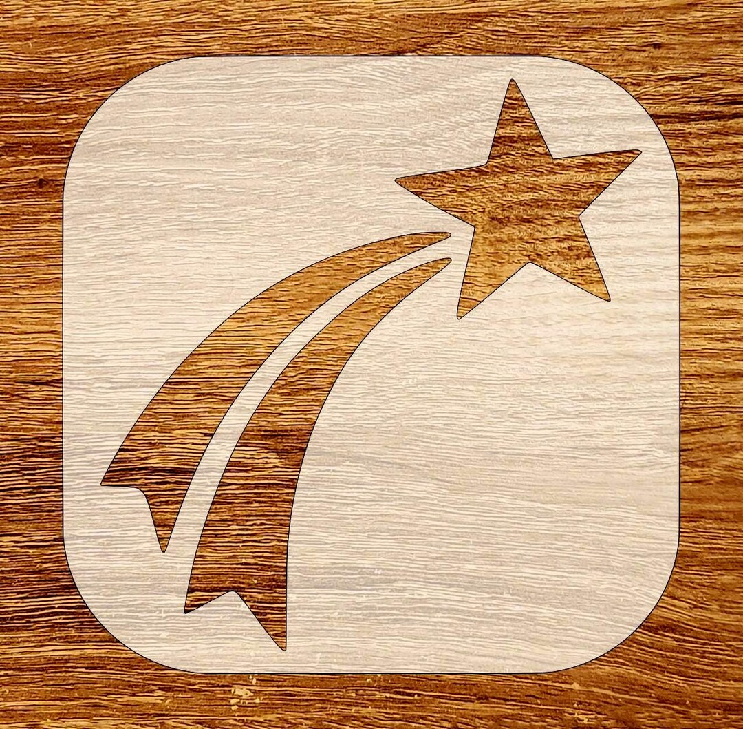 Celestial Shooting Star Stencil, Reusable DIY Craft Stencil, Digital Download, SVG, DXF, Stl ...