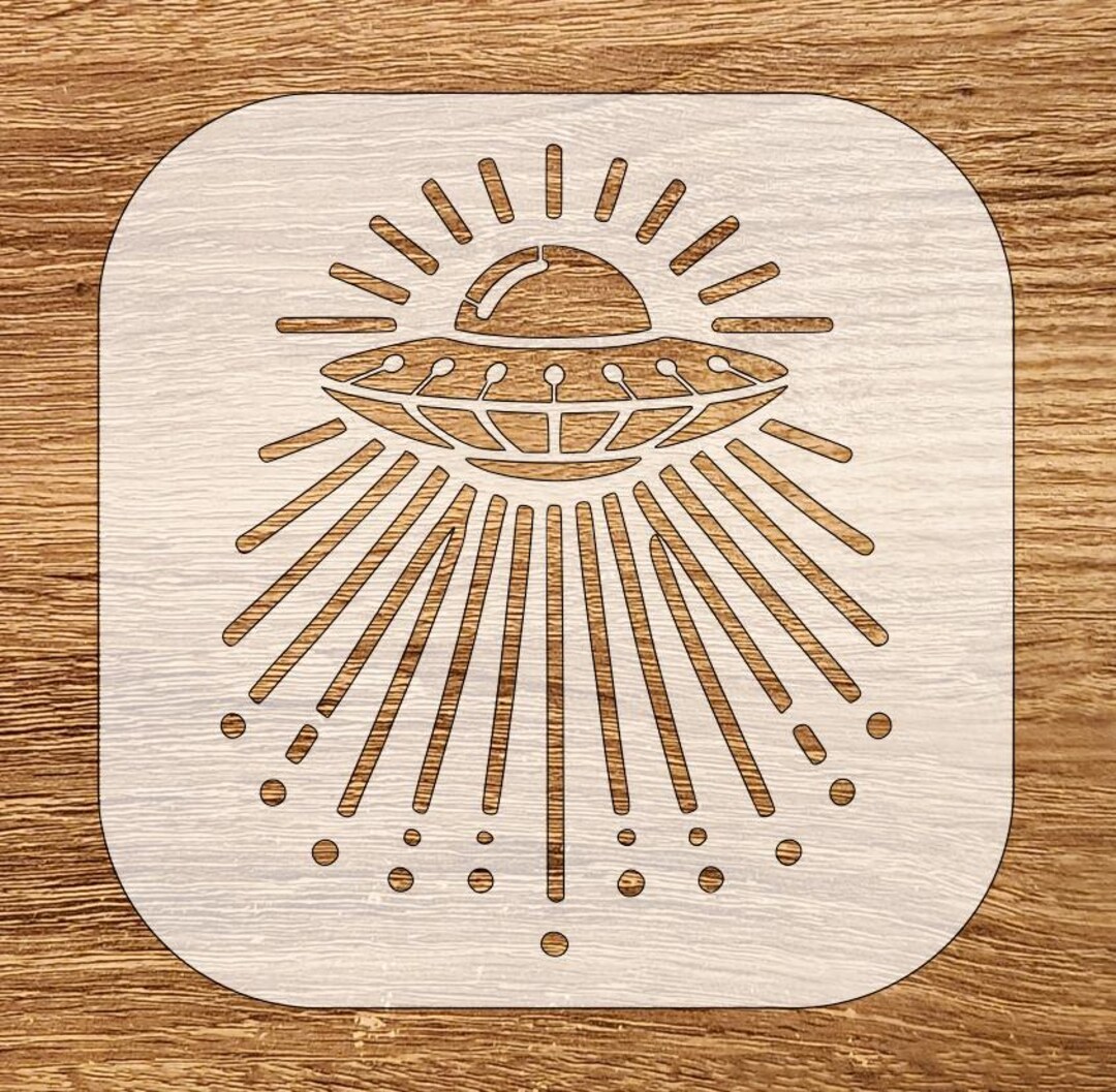 UFO Beam Stencil, Alien Abduction Stencil, Reusable DIY Craft Stencil ...