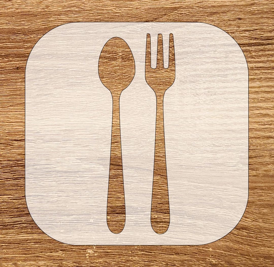Spoon and Fork Silhouette Stencil, Reusable DIY Craft Stencil, Digital ...