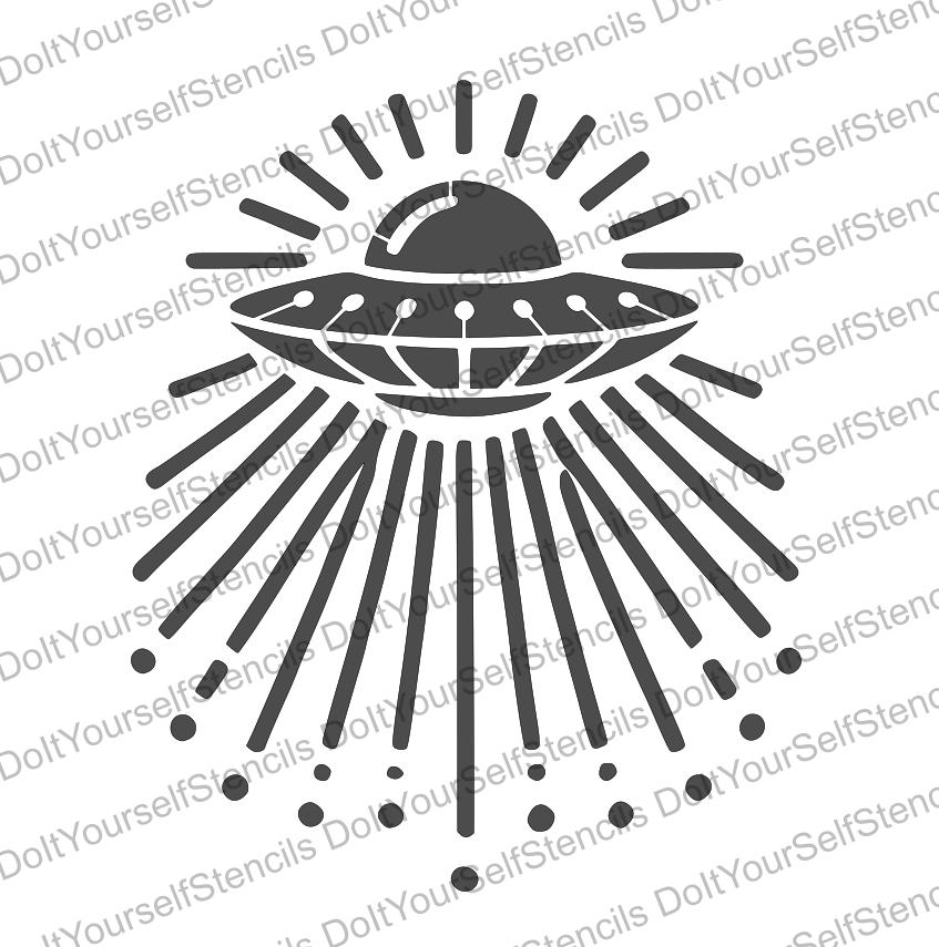 UFO Beam Stencil, Alien Abduction Stencil, Reusable DIY Craft Stencil ...