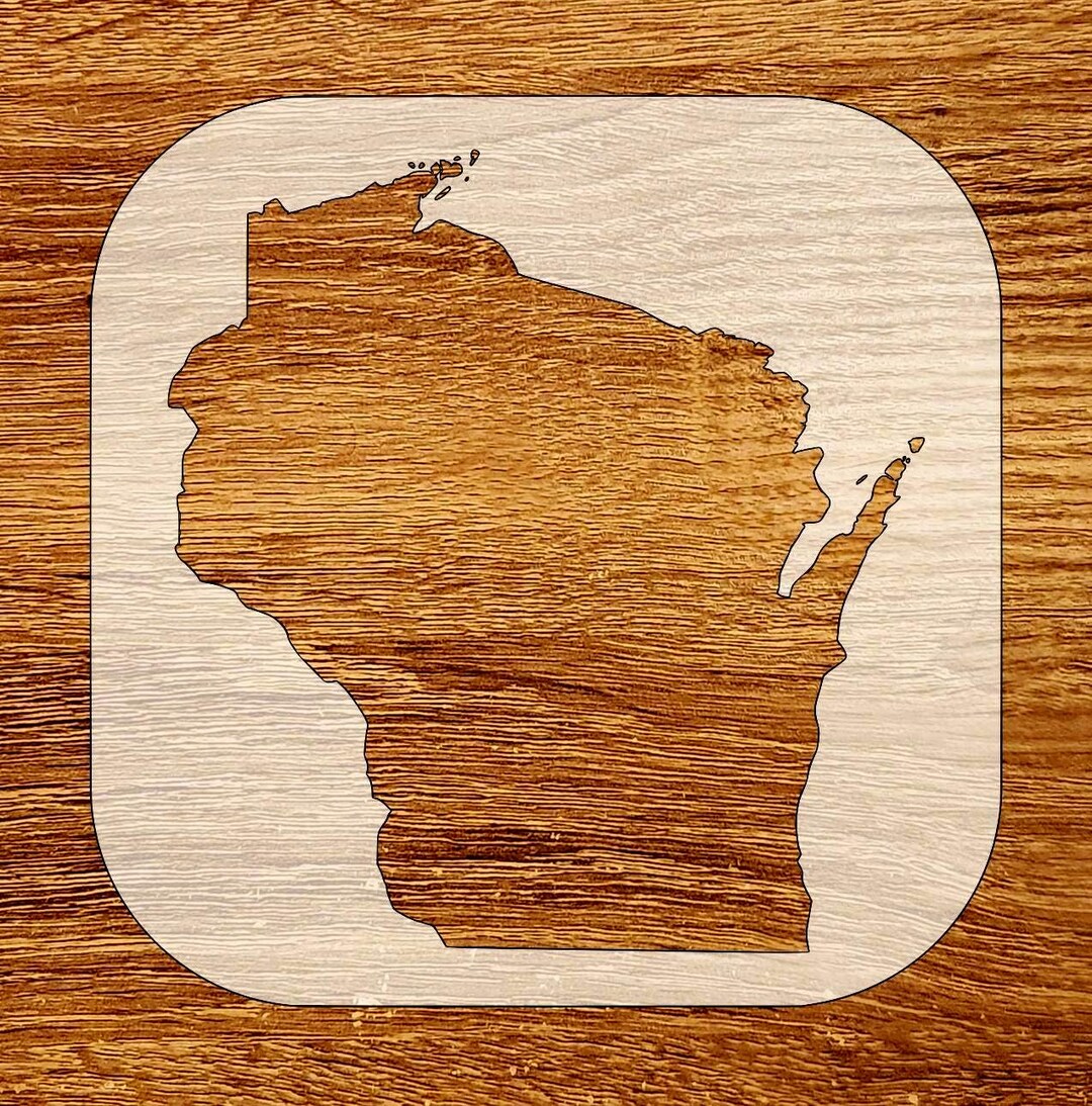 Wisconsin State Stencil, Digital Download, SVG, DXF, Stl, Png, Pdf ...