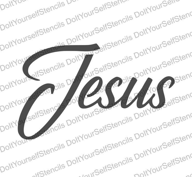 Jesus Script Stencil, Digital Download, SVG, DXF, Stl, Png, Pdf Files ...