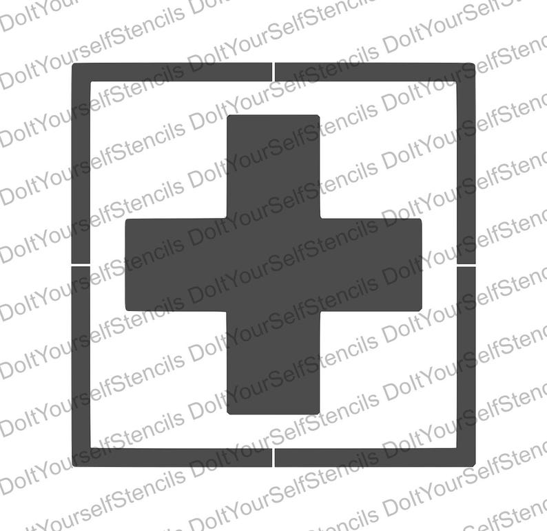 First Aid Cross Stencil, Digital Download, SVG, DXF, Stl, Png, Pdf ...