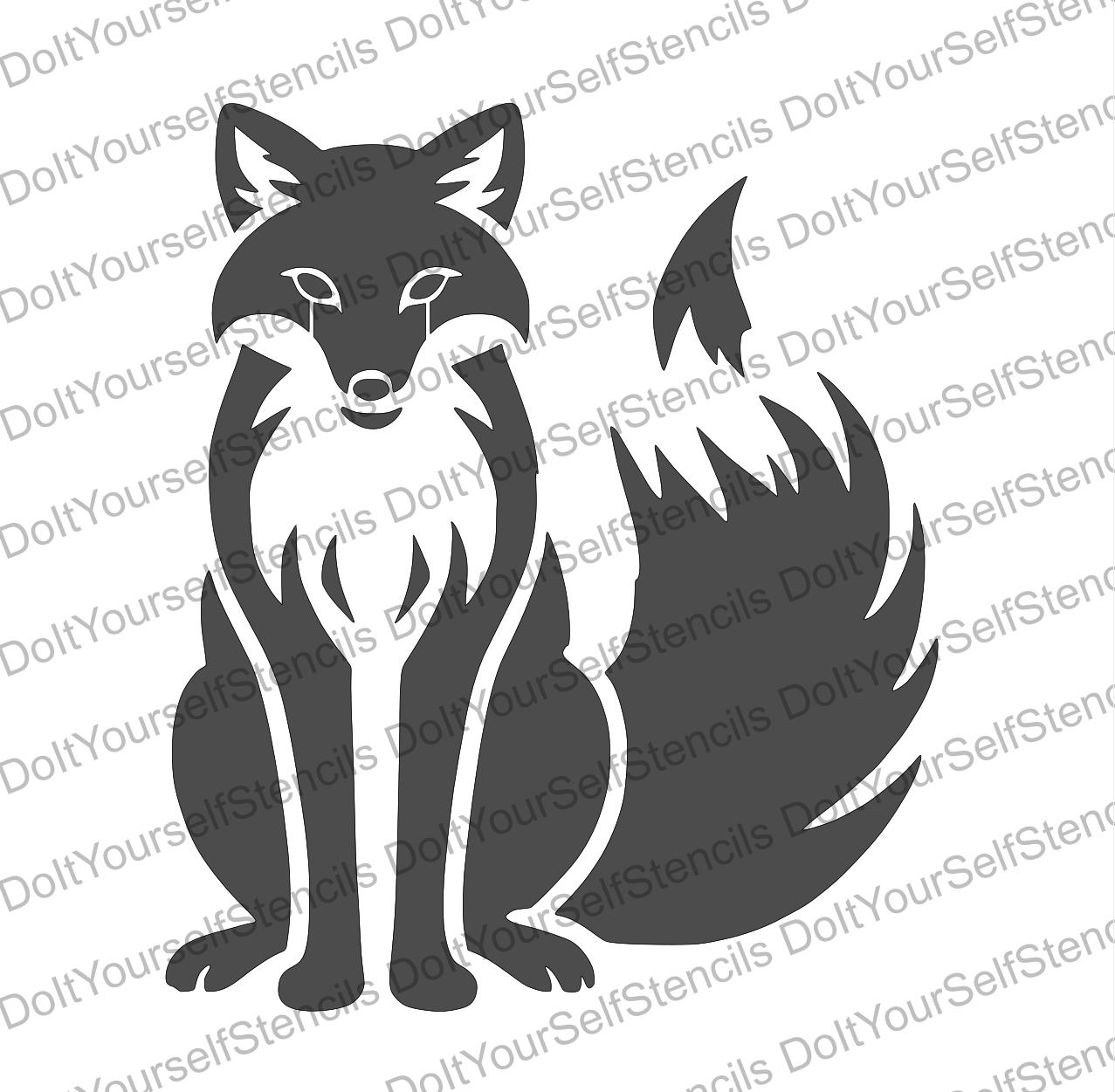 Fox Stencil, Woodland Animal Stencil, DIY Craft Stencil, Digital ...