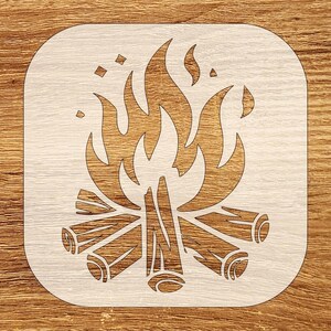 Classic Campfire Stencil, Reusable DIY Craft Stencil, Digital Download ...