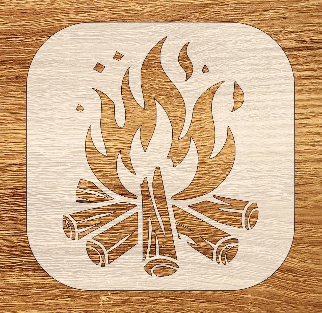 Classic Campfire Stencil, Reusable DIY Craft Stencil, Digital Download ...
