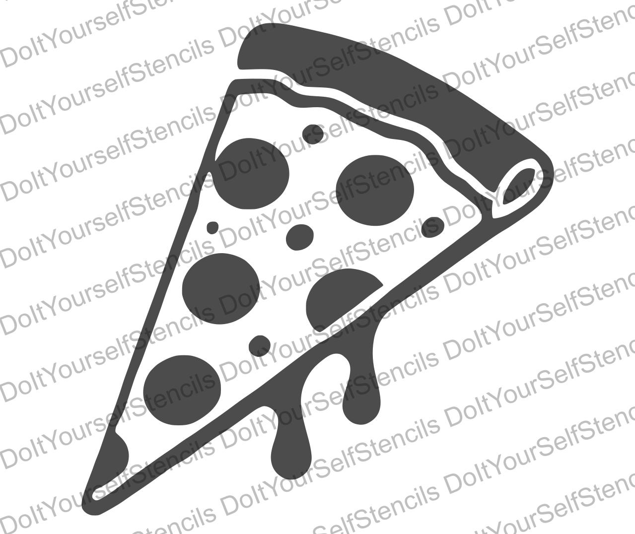 Pizza Slice Stencil, Food Art Kitchen Decor DIY Craft Stencil, Digital ...