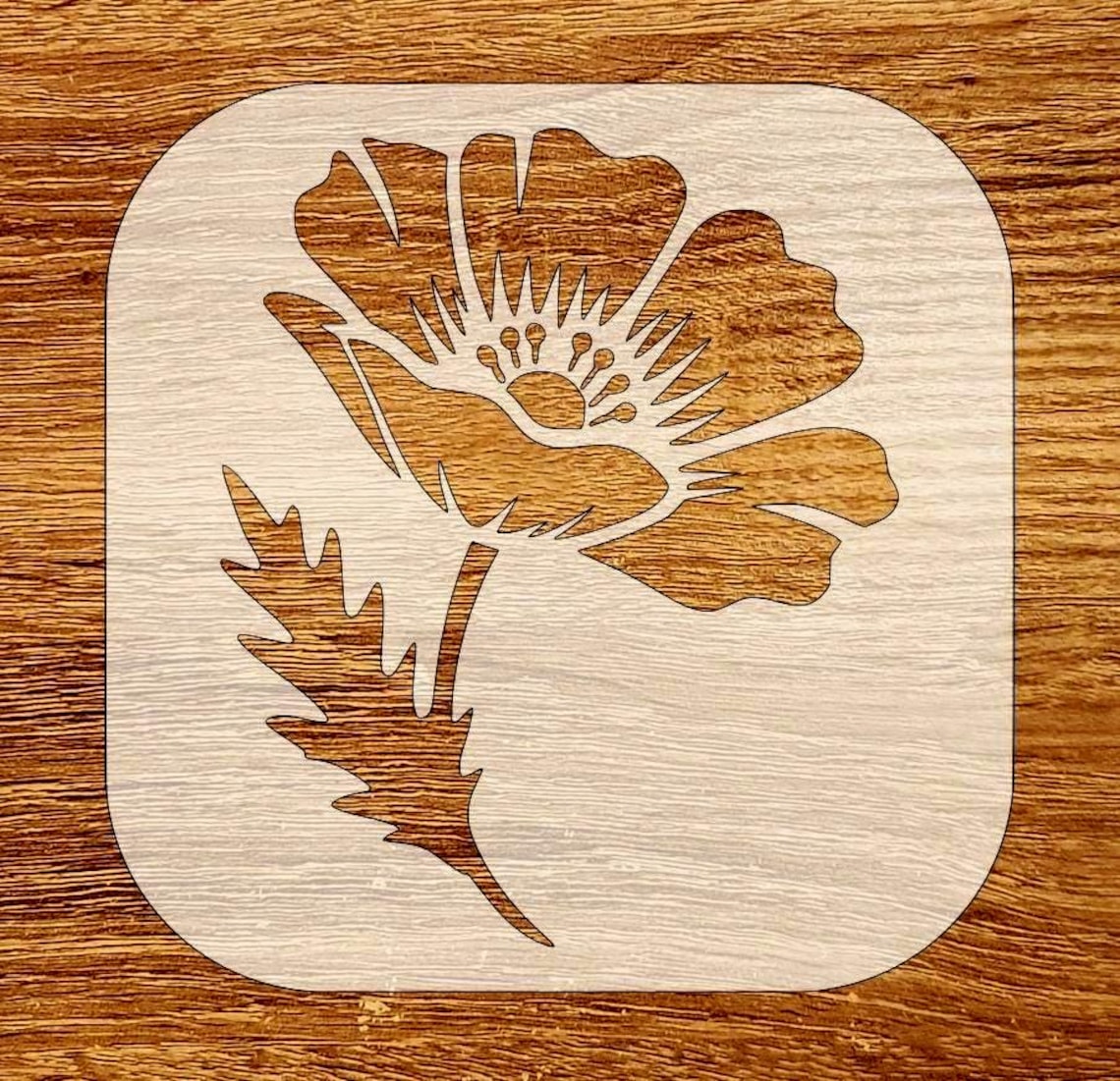 Poppy Flower Stencil, Reusable DIY Craft Stencil, Digital Download, STL ...
