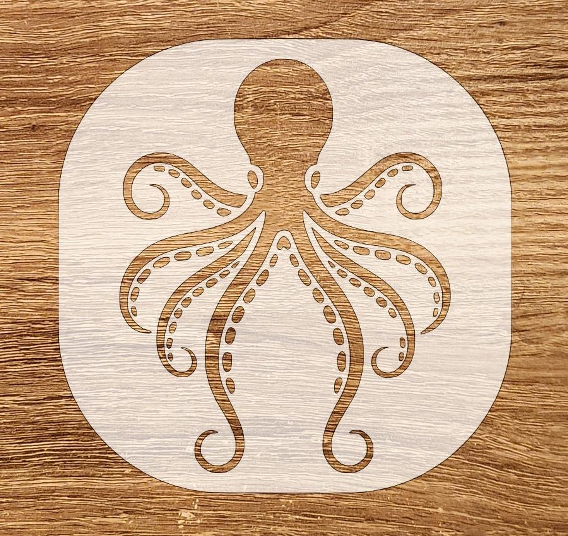 Octopus Wall Painting Stencil, Reusable DIY Craft Stencil, STL, DXF ...